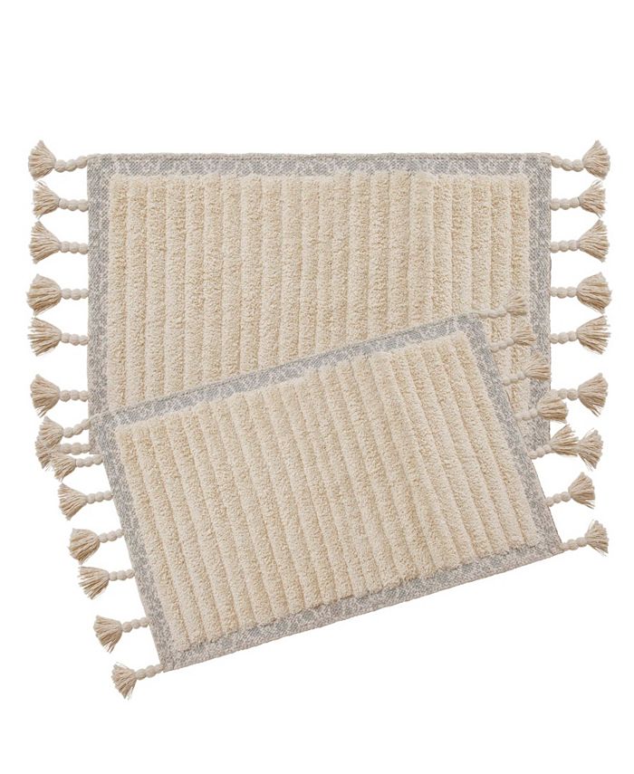Lucky Brand Overtufted Cotton Fringe 2-Piece Bath Rug Set, 17" x 32 ...