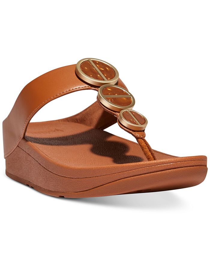 FitFlop Women's Halo Metallic Trim Toe Post Sandals - Macy's