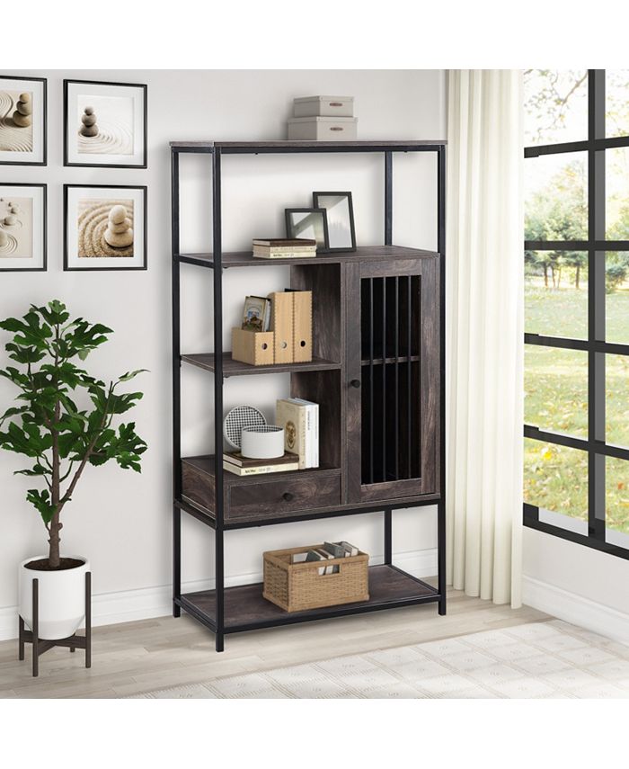 Simplie Fun Home Office Bookcase And Bookshelf 5 Tier Display Shelf ...