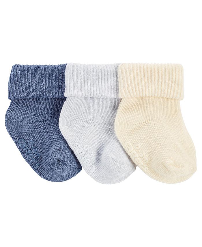 Carter's Baby Boys Soft Cotton Ribbed Socks, Pack of 3 - Macy's
