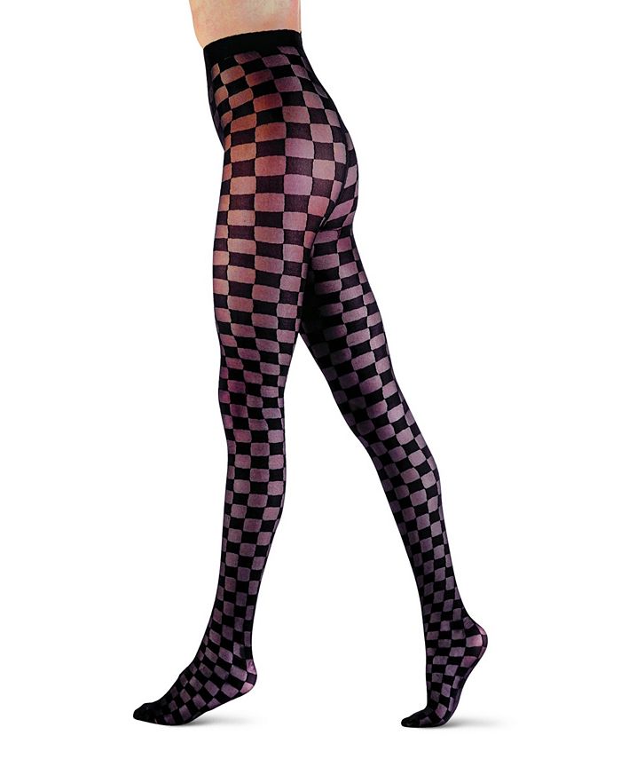 LECHERY Women's European Made Checkered Tights - Macy's