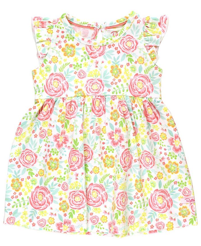 RuffleButts Toddler Girls Pretty In Peony Flutter Sleeve Knit Dress ...