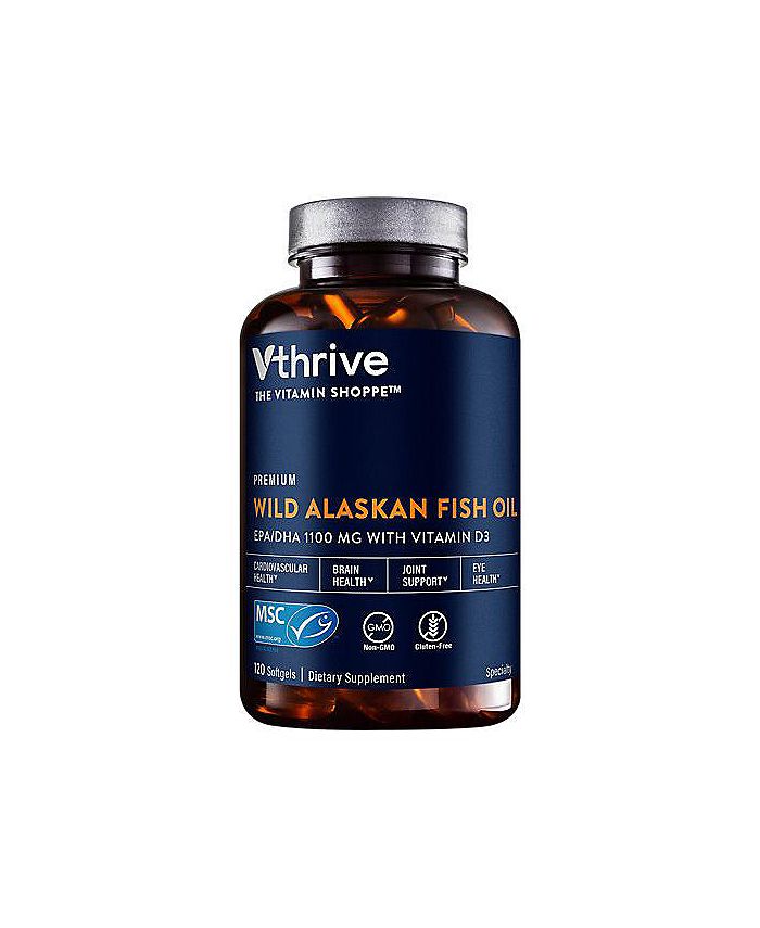 Vthrive Premium Wild Alaskan Fish Oil with Vitamin D3 - 1,100 MG EPA/DHA (120 Softgels) - Macy's