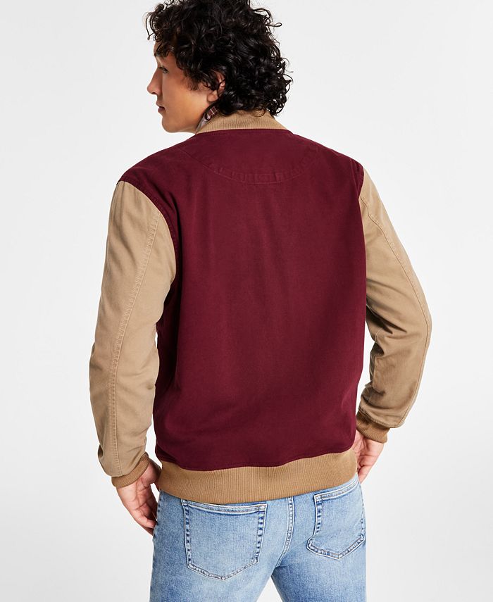 Sun + Stone Men's Colorblocked Bomber Jacket, Created for Macy's - Macy's