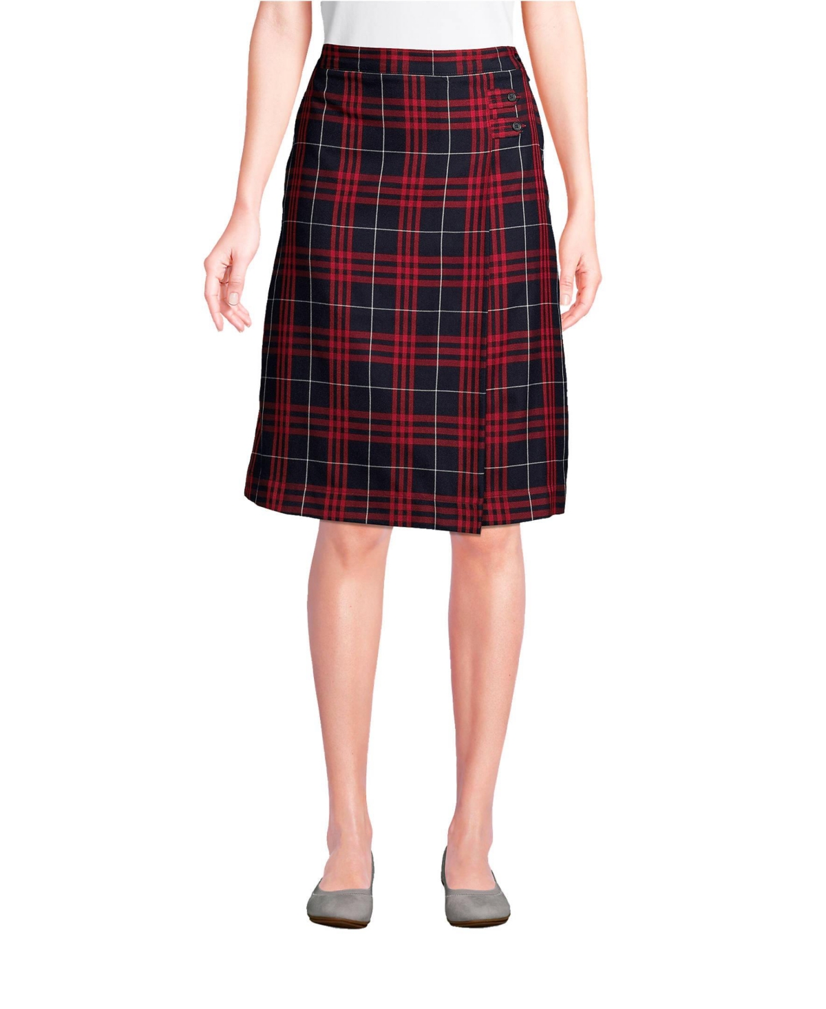 Click here for Lands End Womens Plaid A-line Skirt Below the Knee... prices