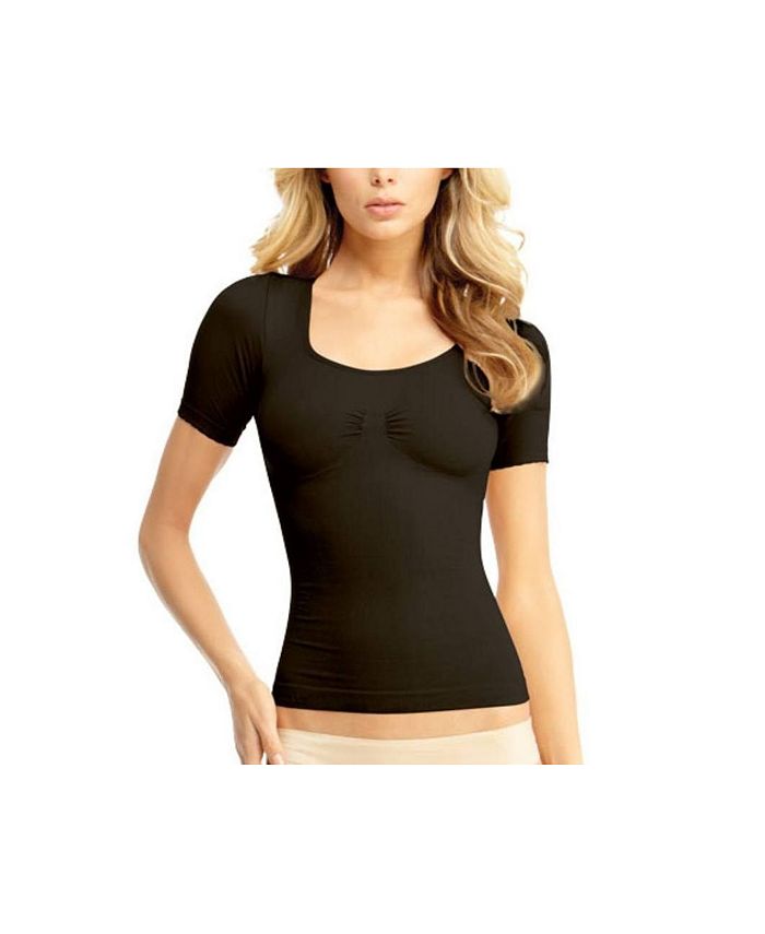 MeMoi Women's Short Sleeve Slimming Shaper T-Shirt - Macy's