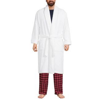 Lands' End Big & Tall Calf Length Turkish Terry Robe - Macy's