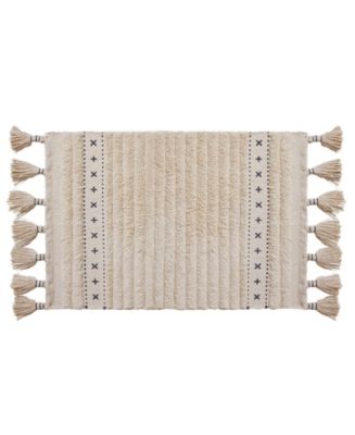 Lucky Brand Overtufted Cotton Fringe Bath Rug, 17" x 32" - Macy's