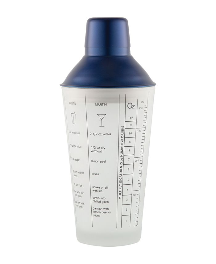 Cambridge Navy Glass Recipe Shaker - Macy's