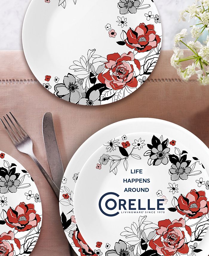 Corelle Vitrelle Chelsea Rose 12 Pc. Dinnerware Set, Service for 4 - Macy's