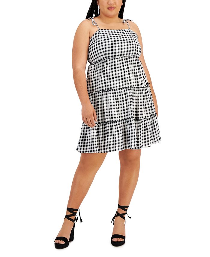 FULL CIRCLE TRENDS Trendy Plus Size Woven Tiered Dress - Macy's