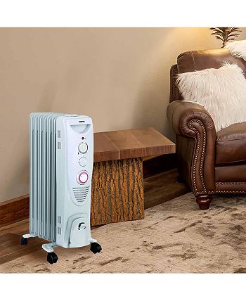 Optimus Portable 7 Fins Oil Filled Radiator Heater with Timer - Macy's