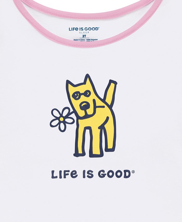 Life is Good Toddler Girls Graphic Tee and Ruffle Shorts Pajama Set ...
