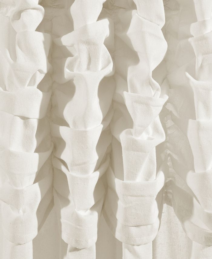 Lush Décor Ruched Waterfall Linen Window Curtain Panel, 52" x 84 ...