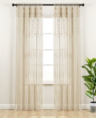Lush Décor Bohemian Macrame Textured Cotton Window Curtain, 40" x 84 ...