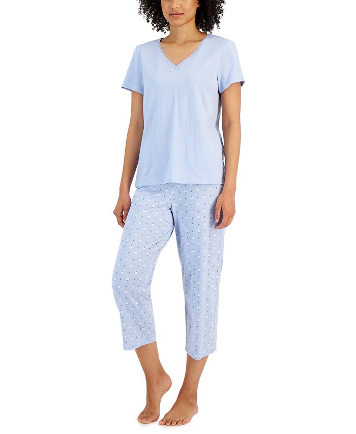 Charter Club Women's Cotton Short-Sleeve Pajamas Set, Created for Macy ...