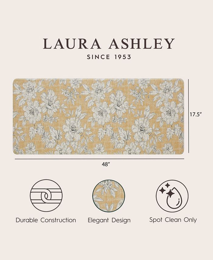 Laura Ashley Iris Wellness Mats, 17.5" x 48" - Macy's