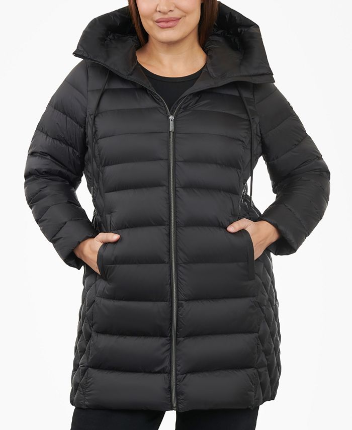 Michael Kors Women's Plus Size Hooded Down Packable Puffer Coat, Created for Macy's - Macy's
