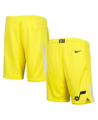 Nike Big Boys and Girls Gold Utah Jazz Icon Swingman Performance Shorts ...