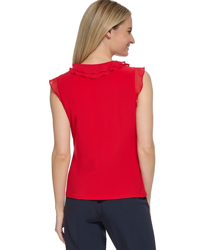 Tommy Hilfiger Ruffled Sleeveless Blouse Macys