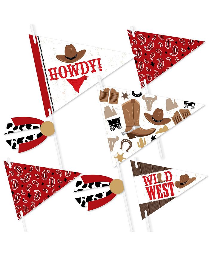 Big Dot of Happiness Western Hoedown Triangle Wild West Cowboy Party ...