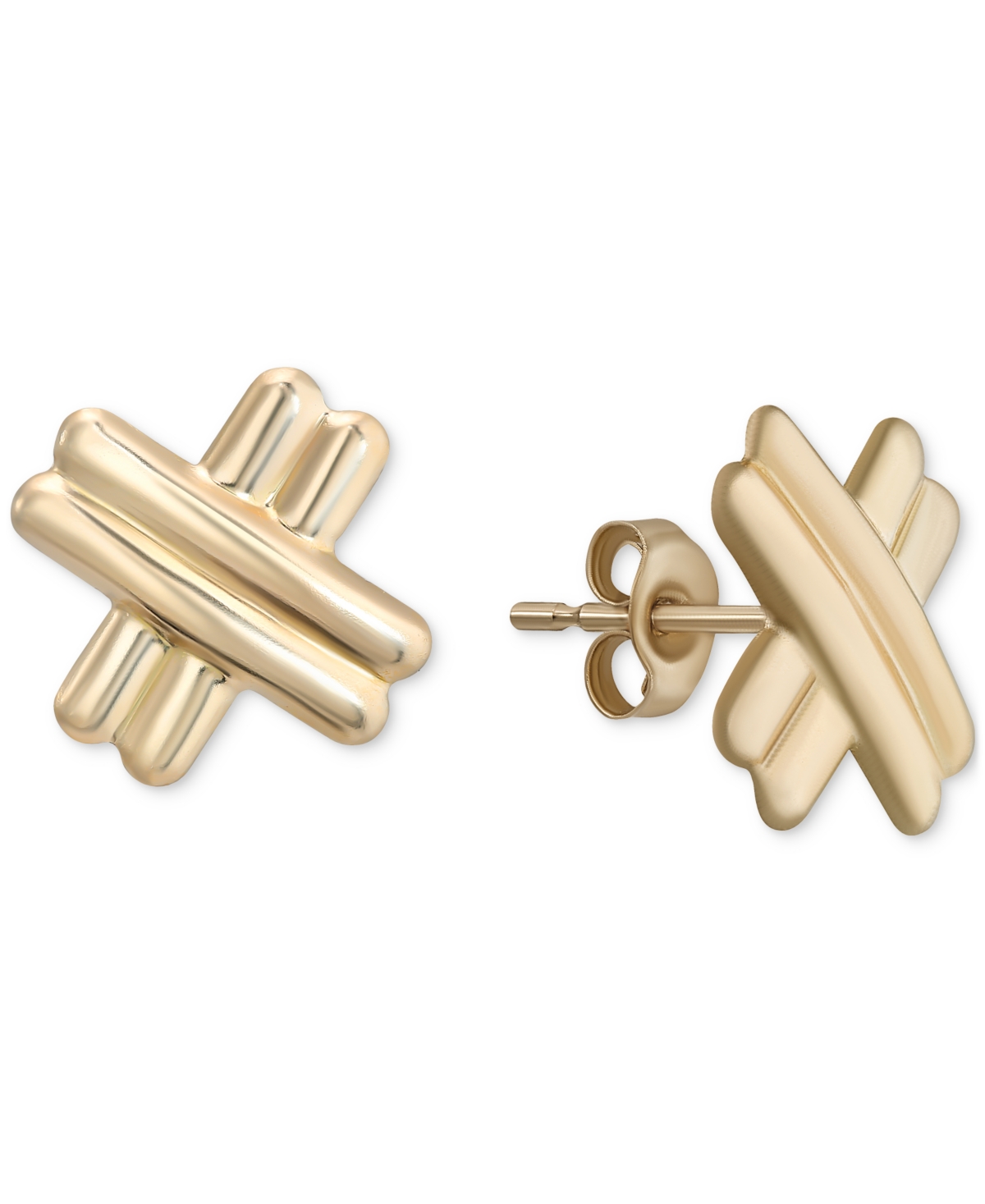 Click here for Double Row X Stud Earrings in 10k Gold - Gold prices