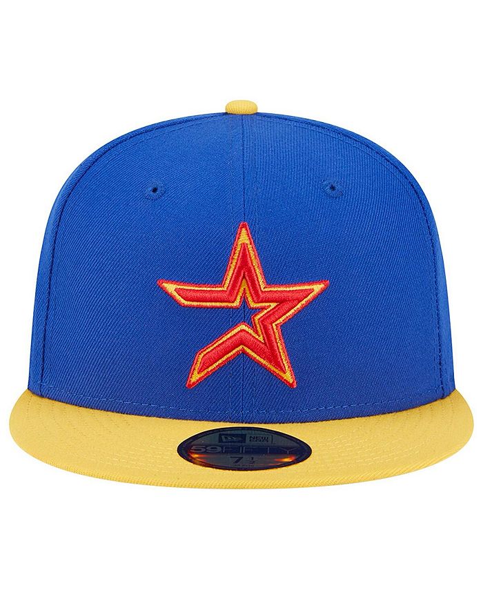New Era Men's Royal, Yellow Houston Astros Empire 59FIFTY Fitted Hat ...
