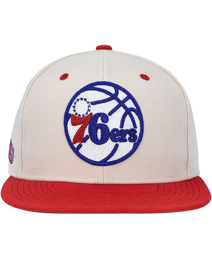 Mitchell & Ness Men's Cream, Red Philadelphia 76ers Hardwood Classics 2 ...