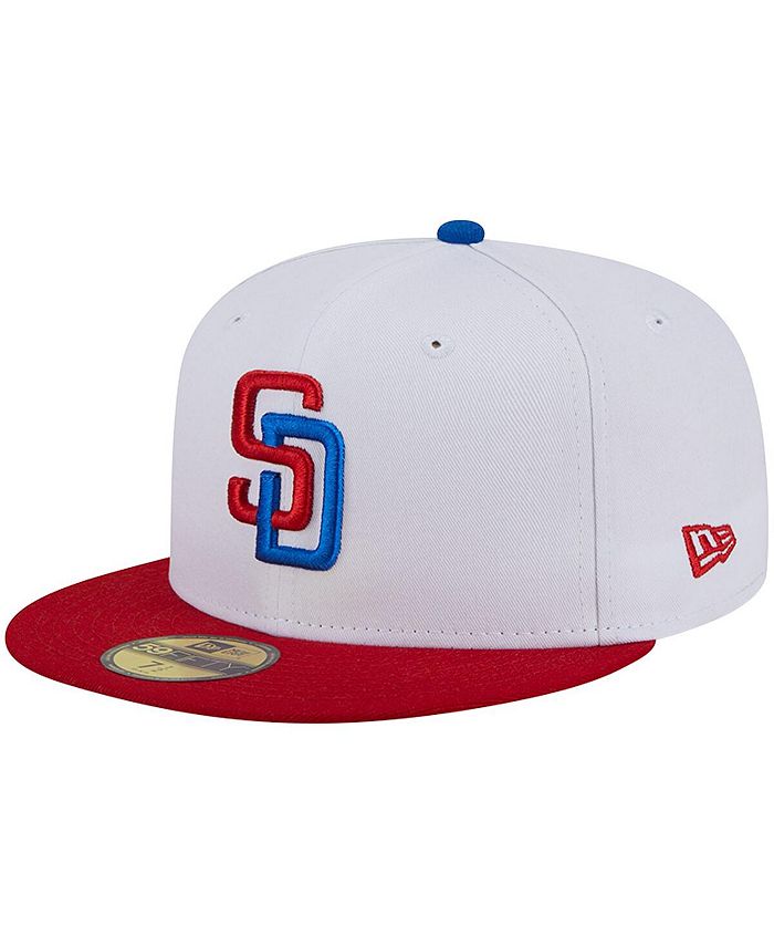 New Era Men's White, Red San Diego Padres Undervisor 59FIFTY Fitted Hat ...