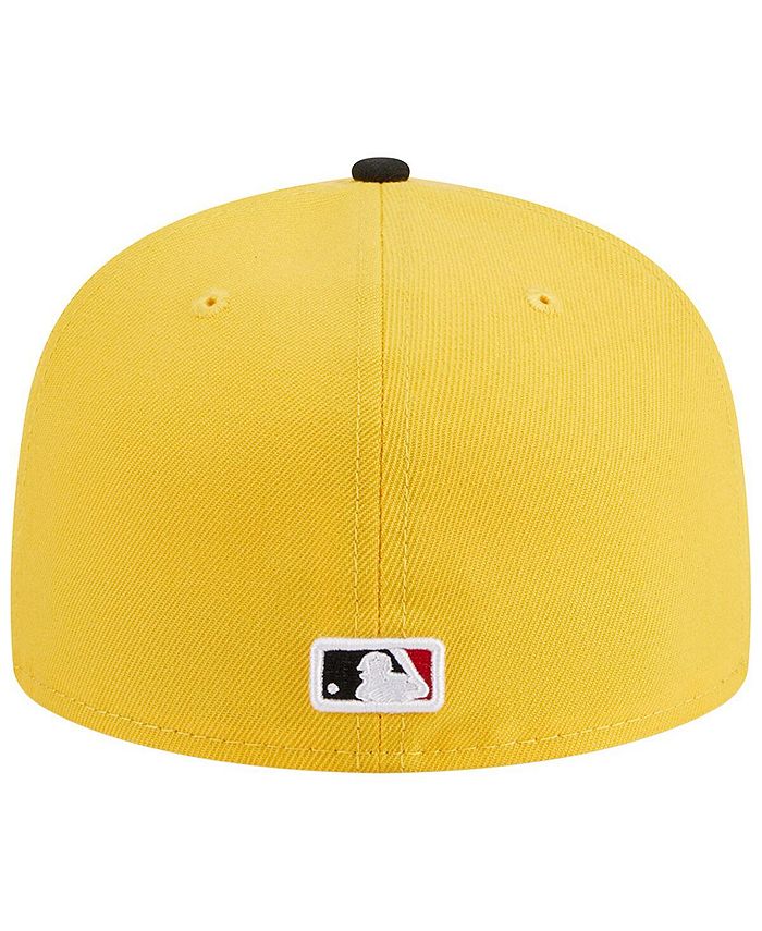 New Era Men's Yellow, Black Atlanta Braves Grilled 59FIFTY Fitted Hat ...