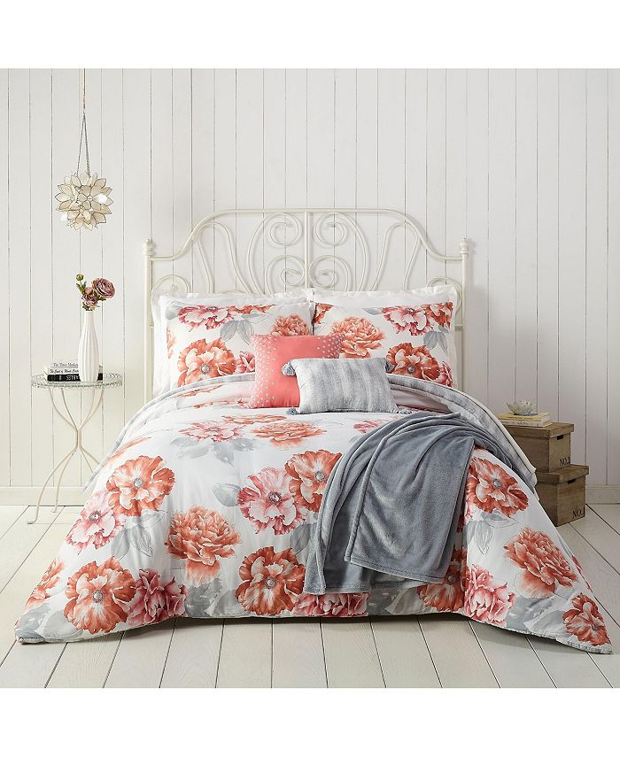 Jessica Simpson Golden Peony 6-Piece Comforter Set, Full/Queen - Macy's