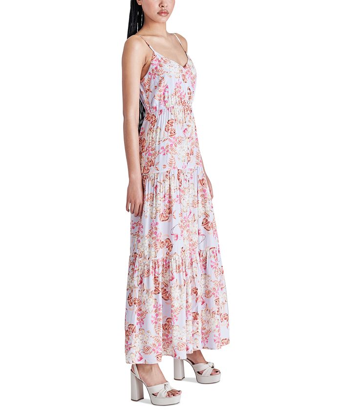 Steve Madden Women's Philipa Floral-Print Tiered Maxi Dress - Macy's