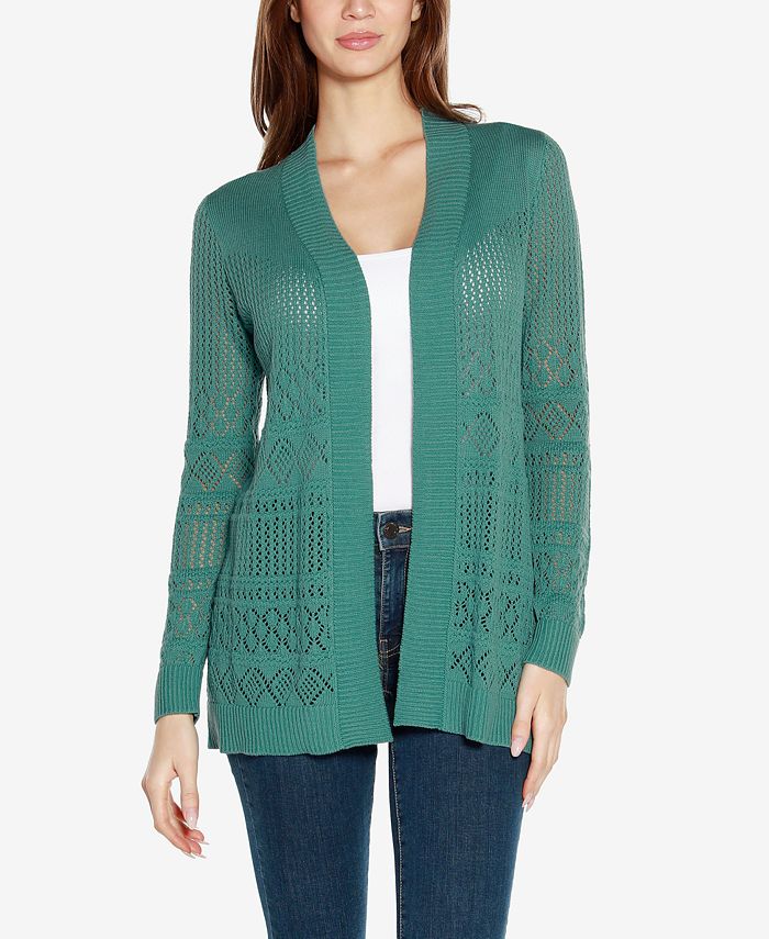 Belldini Petite Pointelle Open Cardigan - Macy's