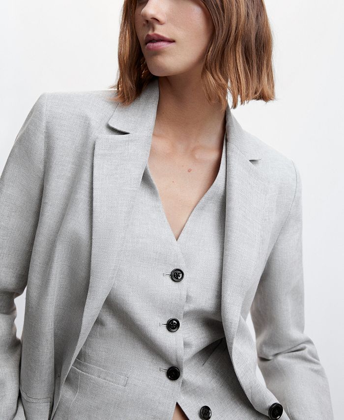 MANGO Women's Linen Blazer Suit - Macy's