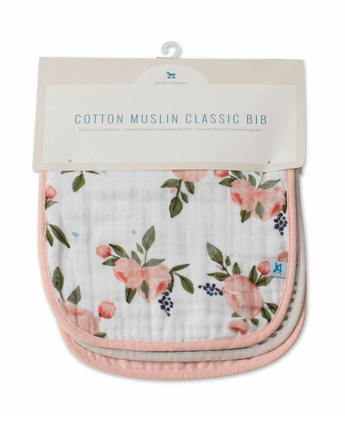 Little Unicorn Baby Printed Muslin Classic Bib, Pack of 3 - Macy's