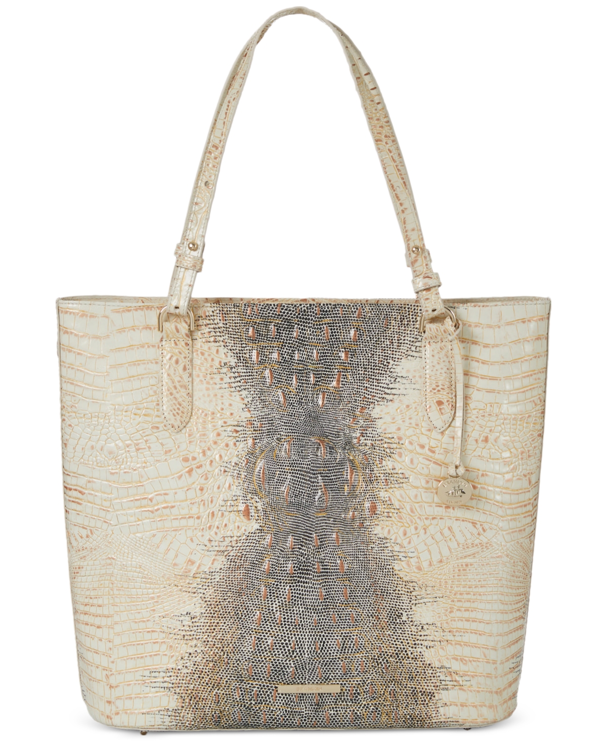 Brahmin Ezra Melbourne Embossed Large Leather Tote In Ivory Iguana ...