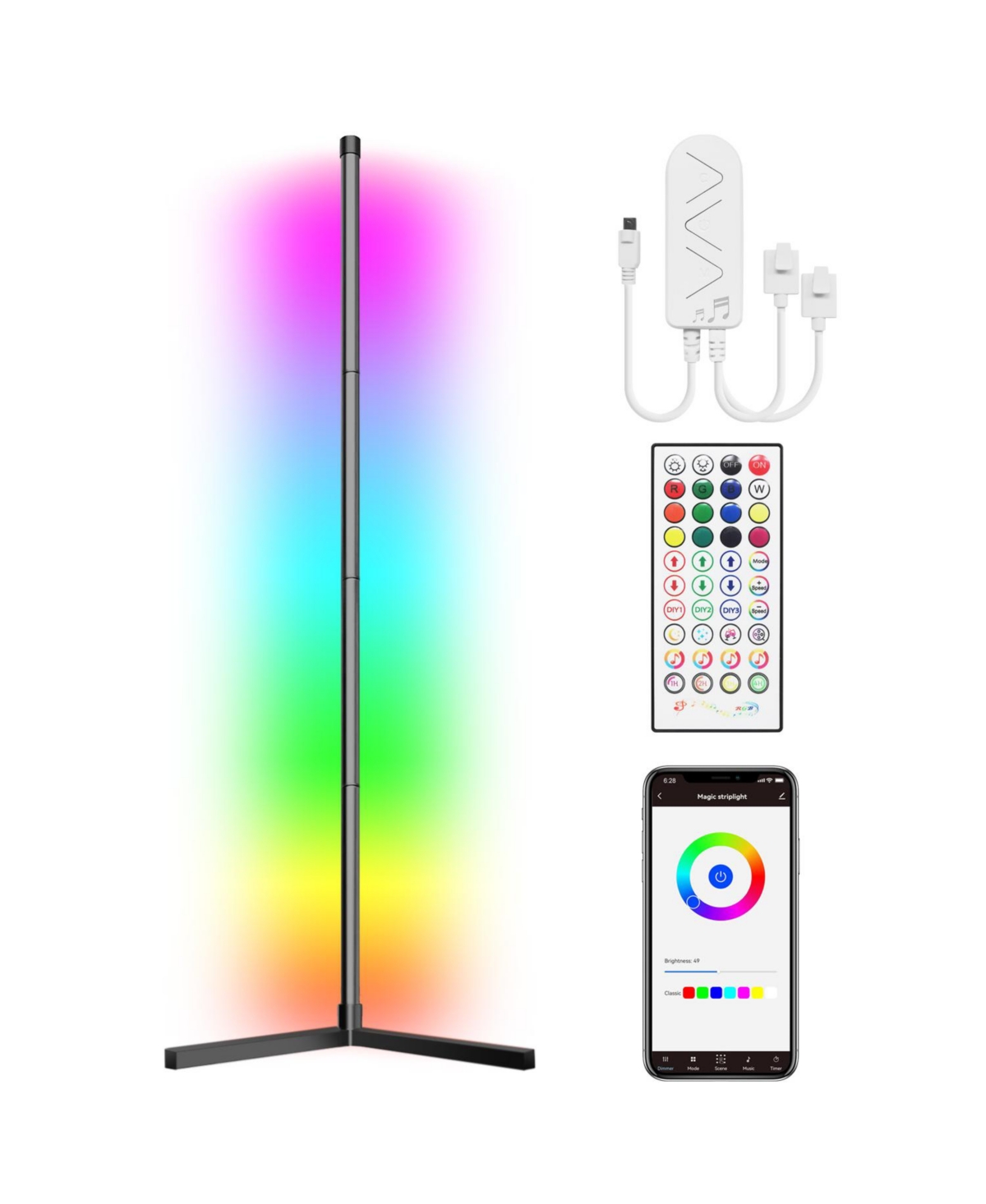 Click here for Smart Wi-Fi Symphony Floor Lamp - 61 Tall - Black prices