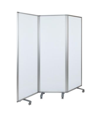 Mobile Magnetic Whiteboard 3 Section Partition With Locking Casters, 72 ...