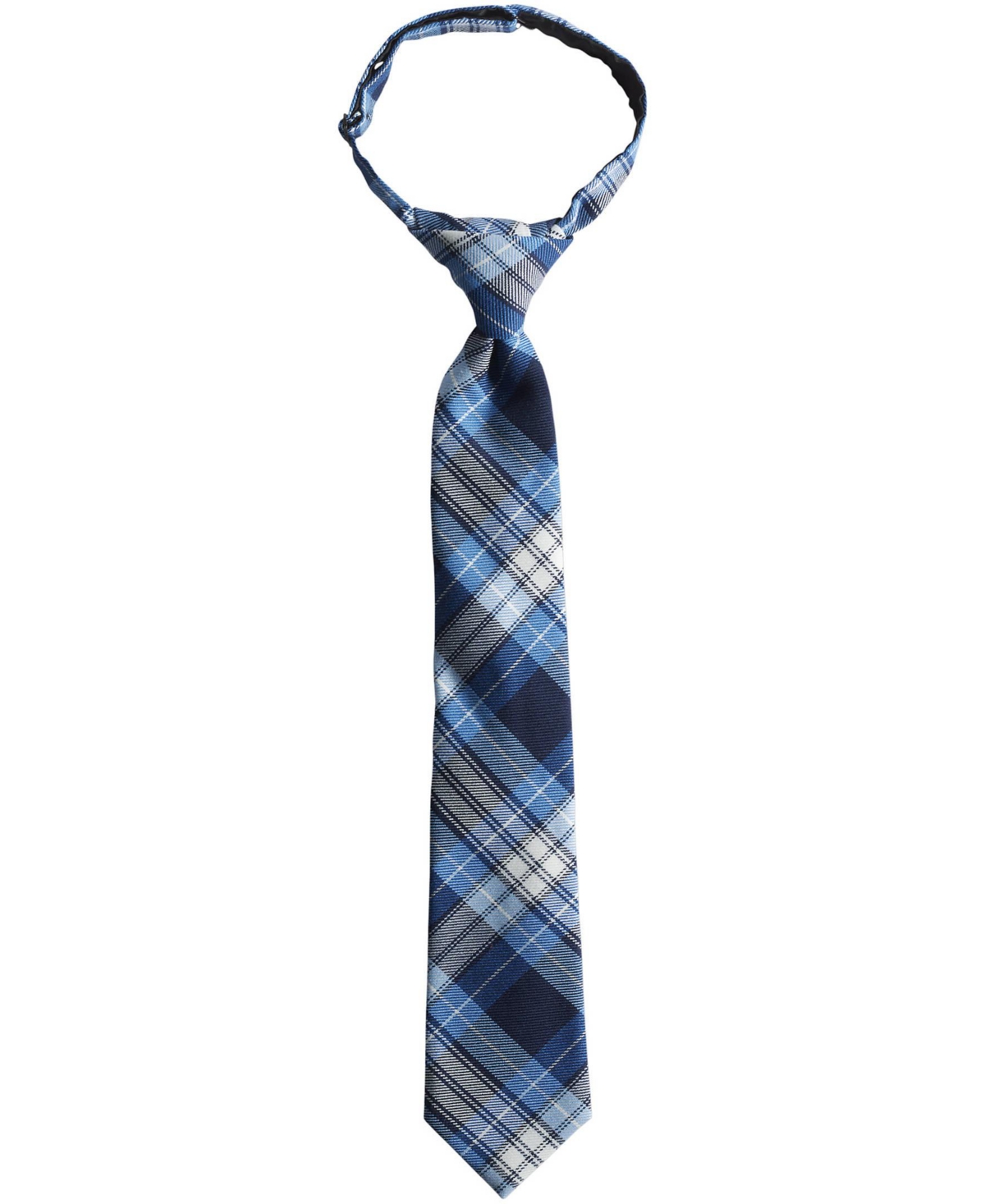 Click here for Lands End Kids Pre Tied Tie - Clear blue plaid prices