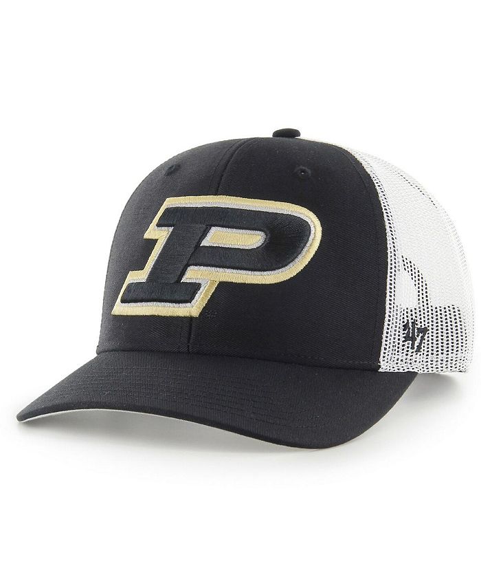 '47 Brand Men's Black, White Purdue Boilermakers Trucker Snapback Hat ...