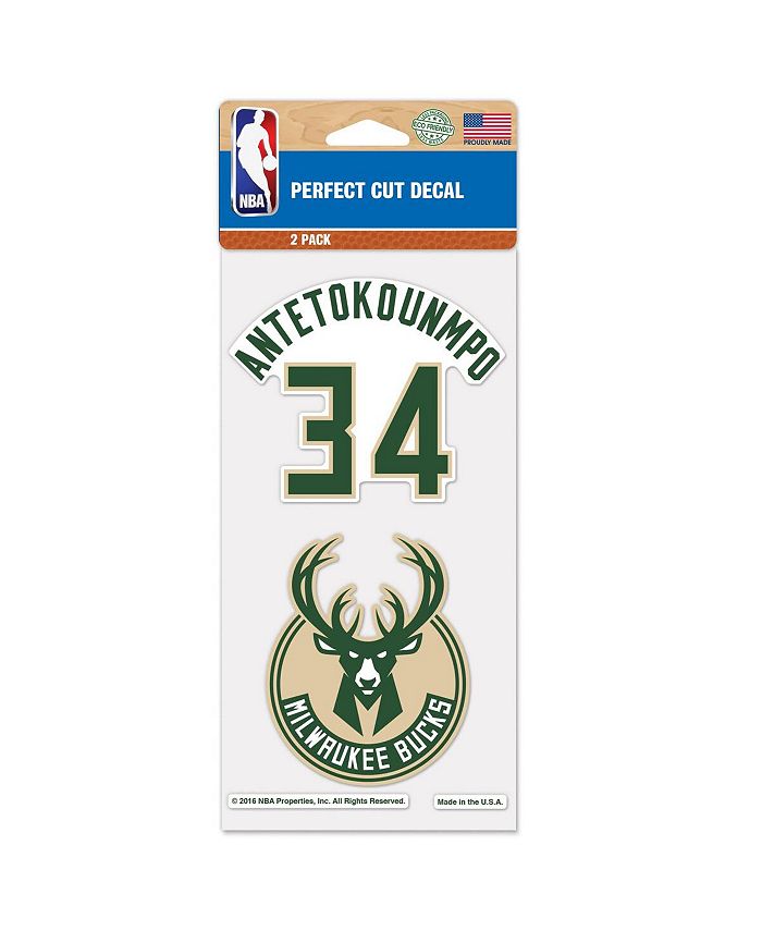 Wincraft Giannis Antetokounmpo Milwaukee Bucks 2-Pack 4" x 8" Perfect ...