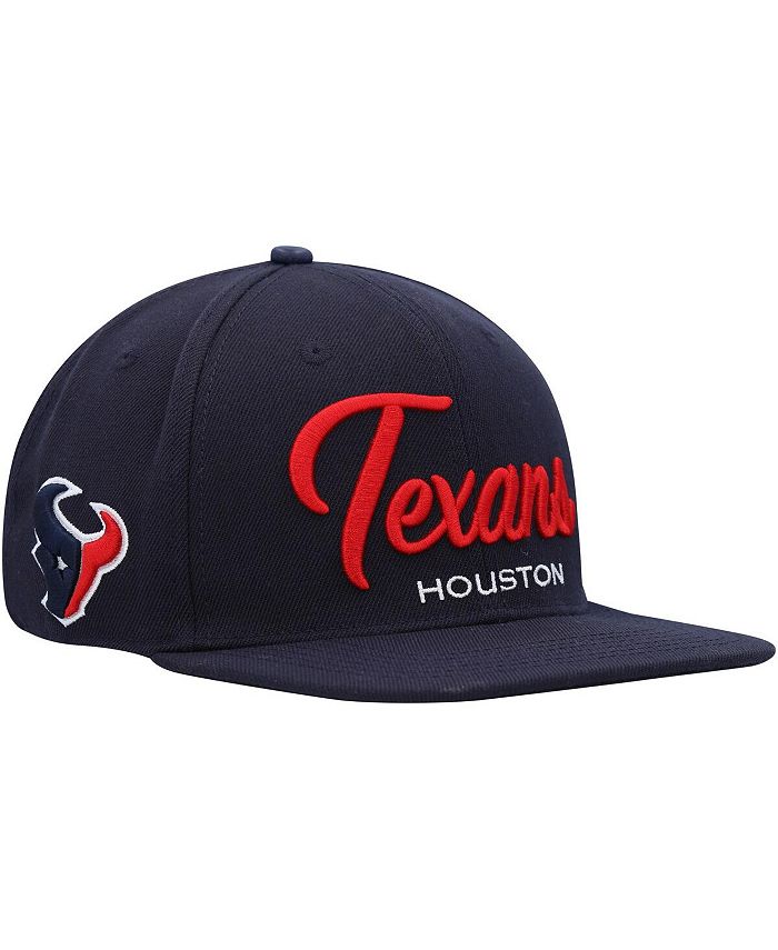 Pro Standard Men's Navy Houston Texans Script Wordmark Snapback Hat ...