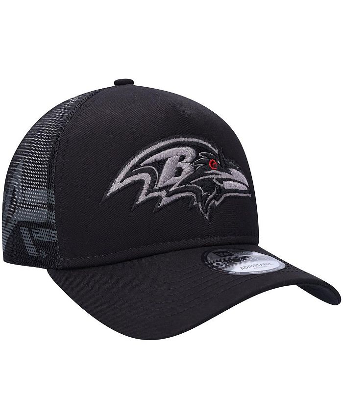 New Era Men's x Alpha Industries Black Baltimore Ravens A-Frame 9FORTY Trucker Snapback Hat - Macy's