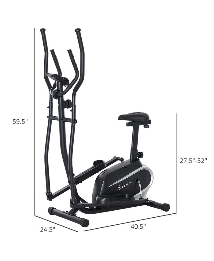 Soozier 2- IN -1 Elliptical Machine Magnetic Cardio Workout Exercise ...