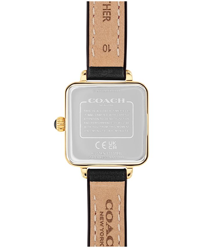 COACH Women's Cass Signature Horse and Carriage Black Leather Strap ...