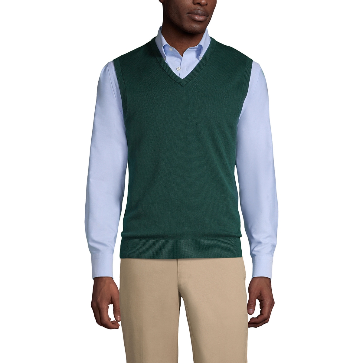 Click here for Lands End Mens Cotton Modal Fine Gauge Sweater Ves... prices