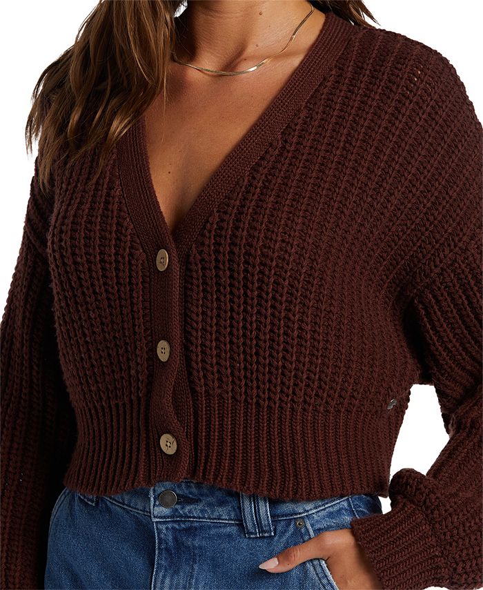 Roxy Juniors' Sundaze Chunky Cropped Cardigan Sweater - Macy's