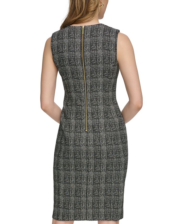 Calvin Klein Women's Plaid Sleeveless Sheath Dress - Macy's
