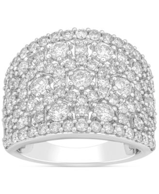 Diamond Wide Cluster Statement Ring (3 ct. t.w.) in 10k White Gold