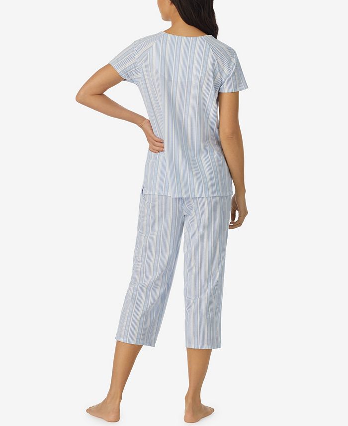 Aria Women's Short Sleeve Crop 2 Piece Pajama Set - Macy's